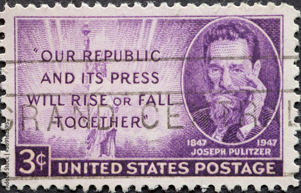 USA - Circa 1947: a postage stamp printed in the US showing a portrait ...