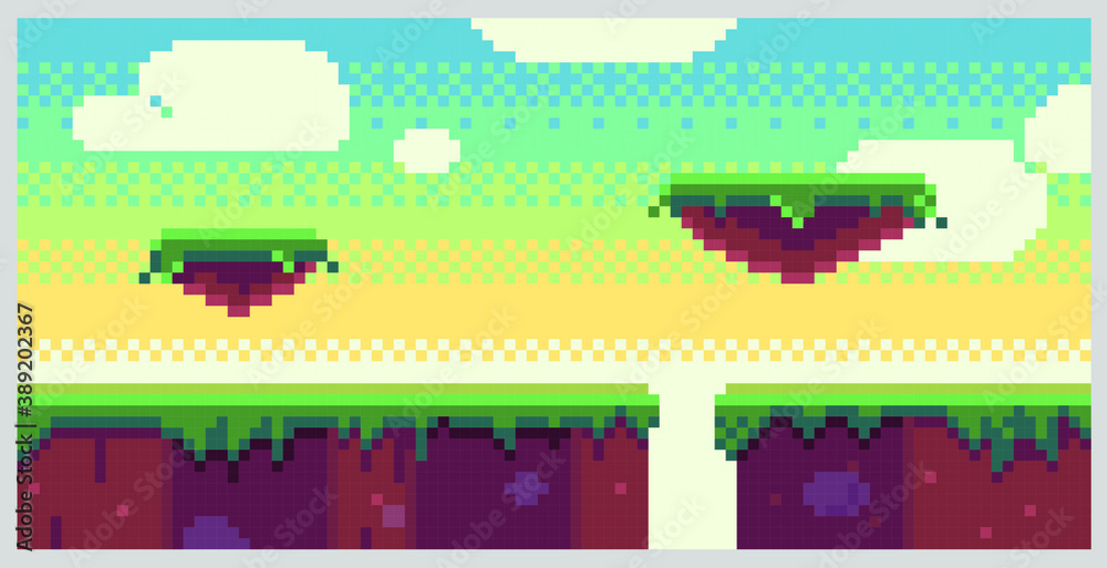 Seamless pixel background for games and illustrations. Vector image ...