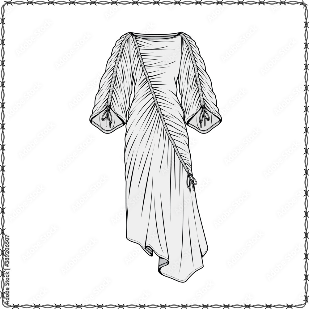 women dress editable fashion flat sketch for creating new designs ...