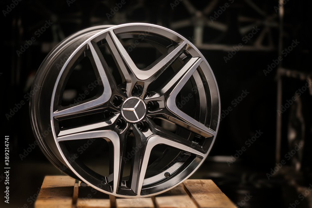 Krasnoyarsk, Russia, February 20, 2020: alloy wheels black original ...