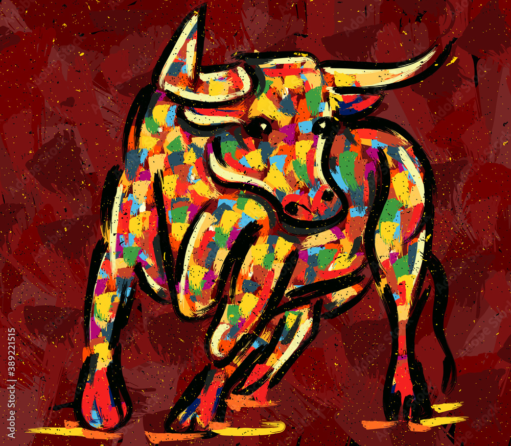 Abstract Bull Art
