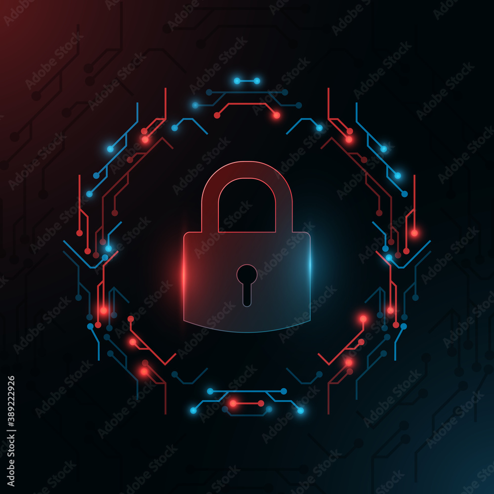 Electronic Circuit Board Lock. Hight technology design. User is denied ...
