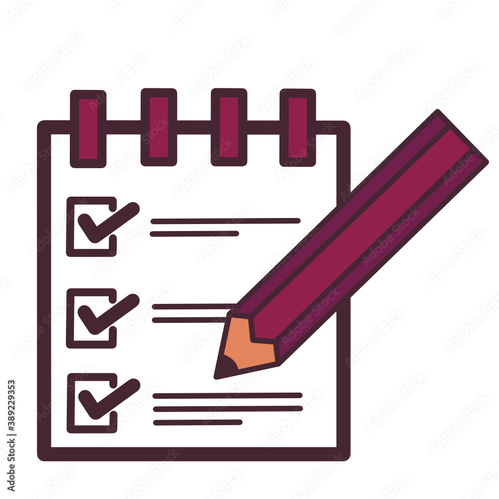 Libreta con su lápiz Stock Vector | Adobe Stock