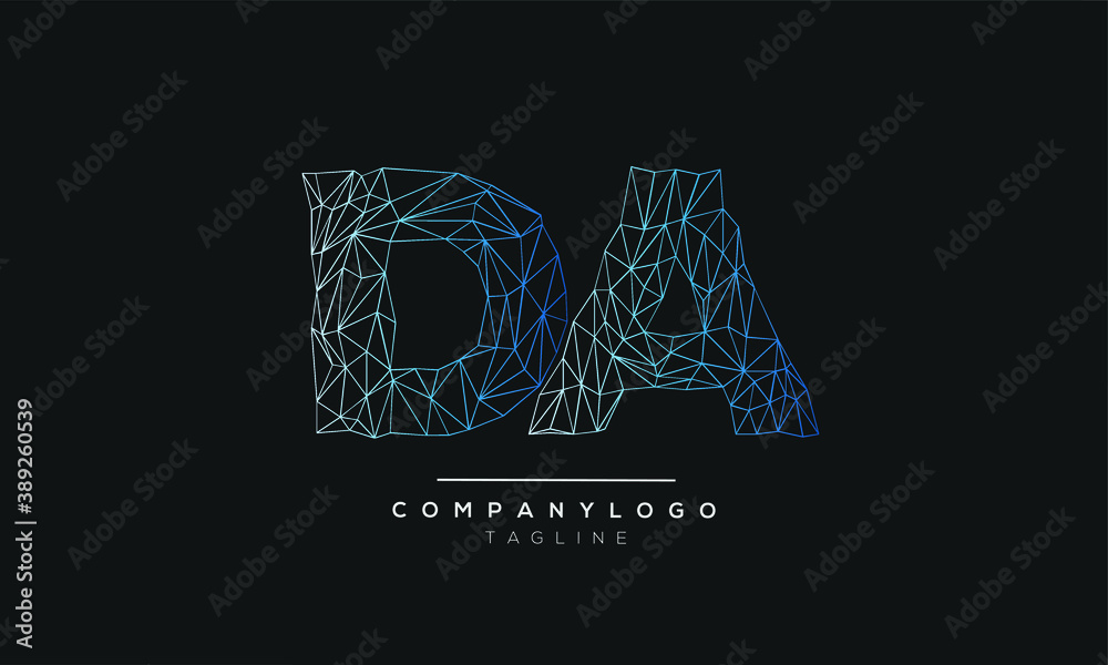 DA initials monogram letter text alphabet logo design Stock Vector ...