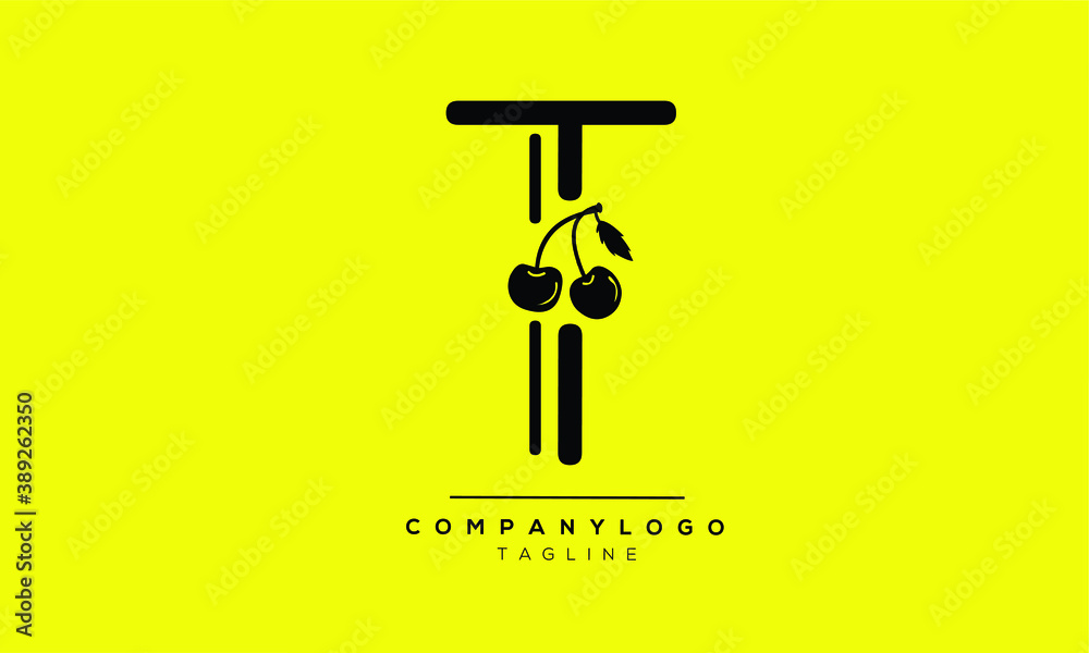 T initials monogram letter text alphabet logo design Stock Vector ...