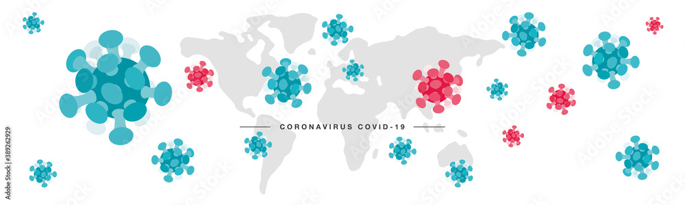 Coronavirus Covid-19 infection infographic logo icons symbol world map ...