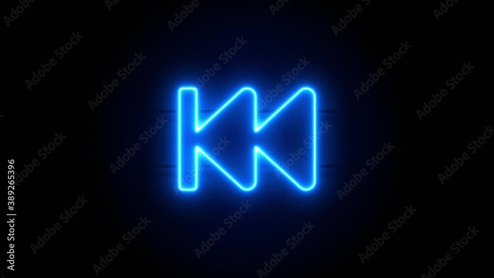 Fast Backward neon sign appear in center and disappear after some time ...