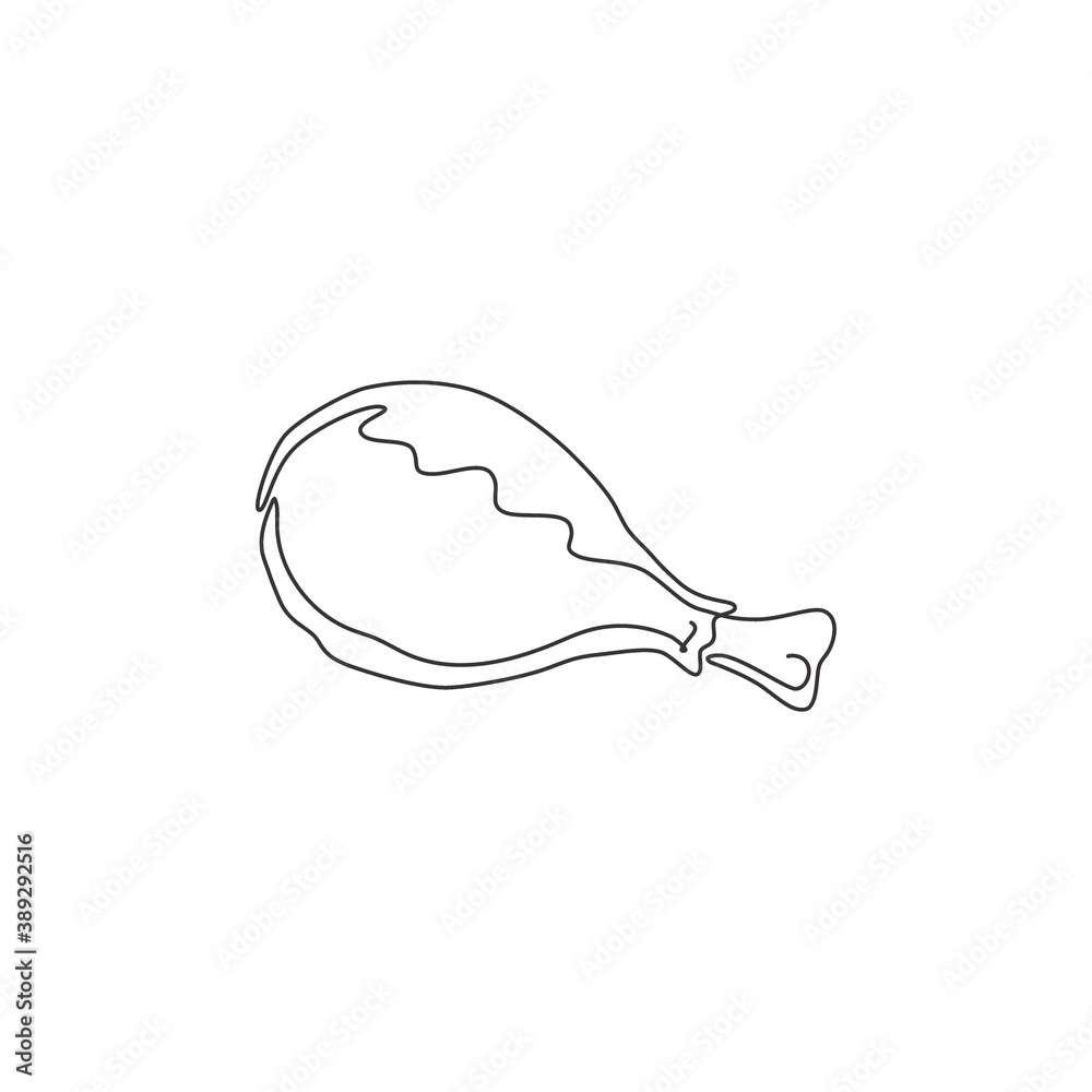 One continuous line drawing of hot spicy crispy delicious American ...