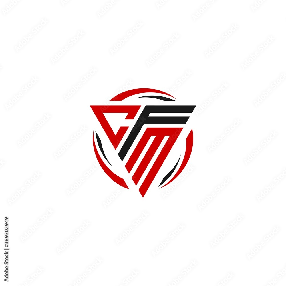 Initial letter CFM triangle monogram clean modern simple logo Stock ...