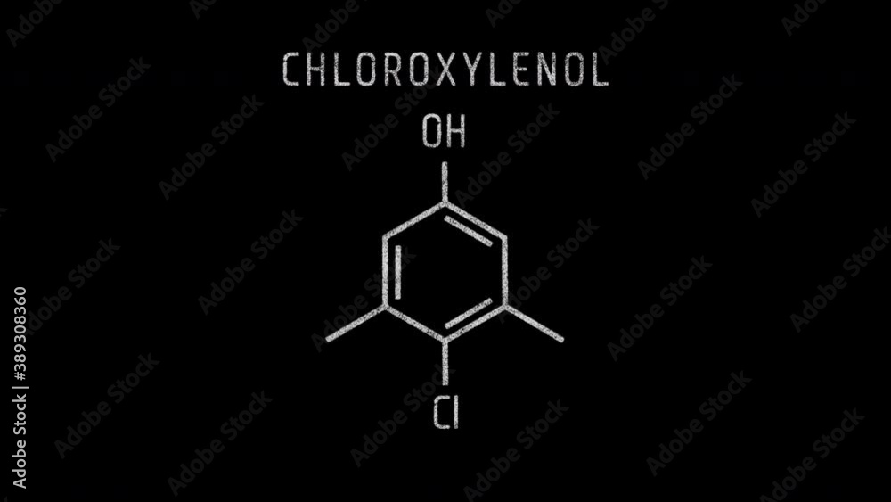 Chloroxylenol also known as para-chloro-meta-xylenol or PCMX Molecular ...