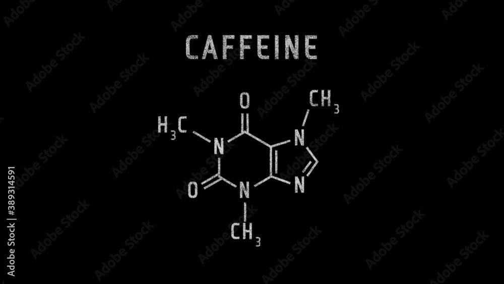 Coffee or Caffeine Molecular Structure Symbol Sketch or Drawing ...