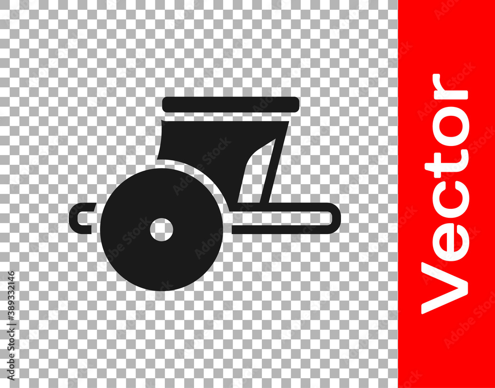 Black Ancient Greece chariot icon isolated on transparent background ...