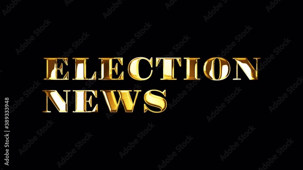 Election News golden text with light glowing effect isolated with alpha ...