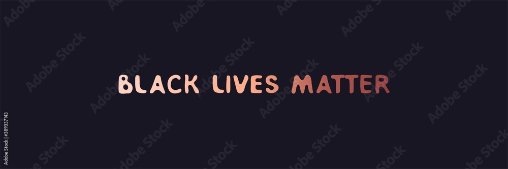 Black Lives Matter white text with one word , social poster on black ...