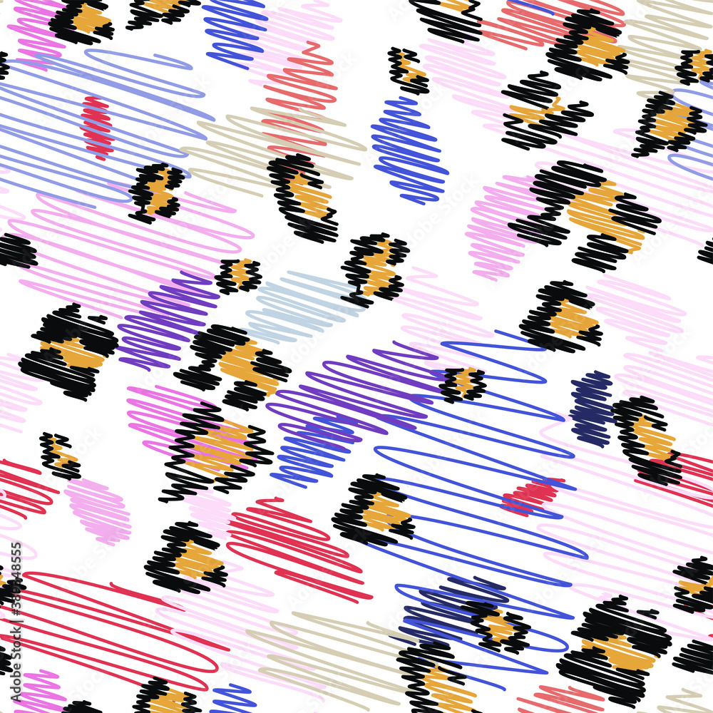 Seamless vector leopard pattern. Trendy stylish wild gepard, leopard ...