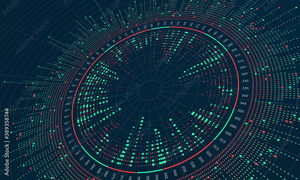 Big data visualization. Radial plot. Abstract data concept. Information ...
