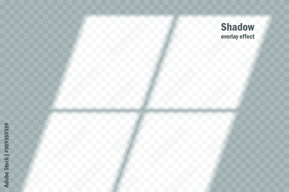 Vector shadow overlay effect. Transparent soft light and shadows from ...