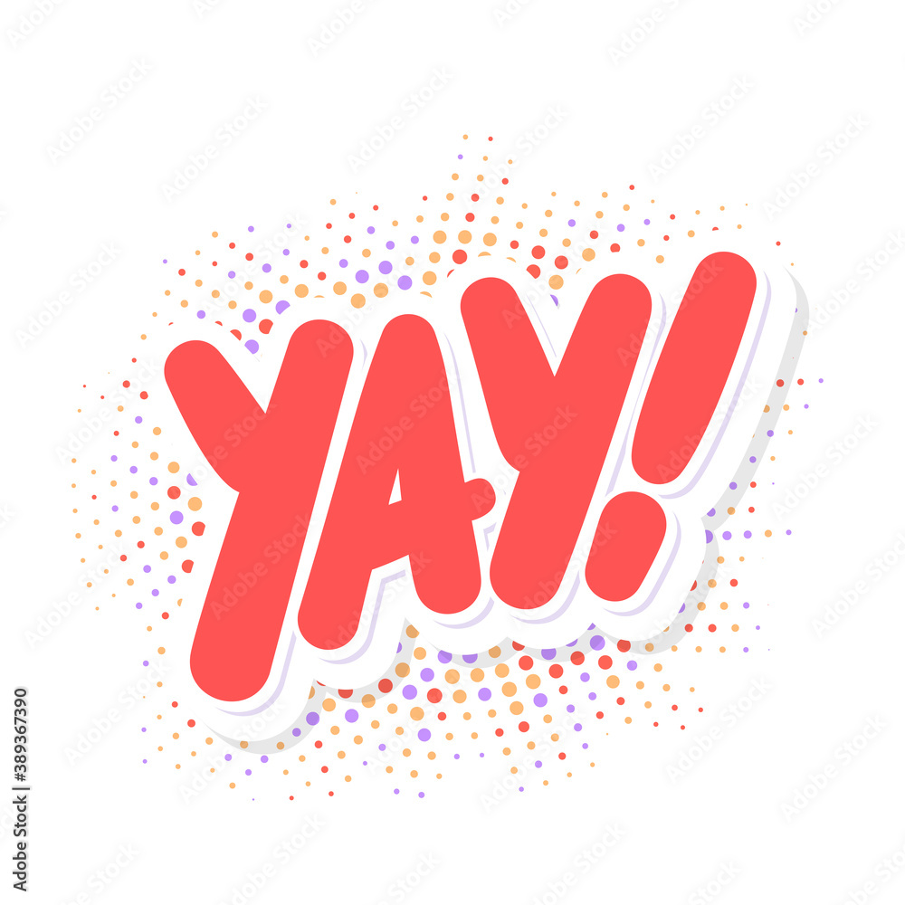 Yay. Vector lettering icon. Stock Vector | Adobe Stock