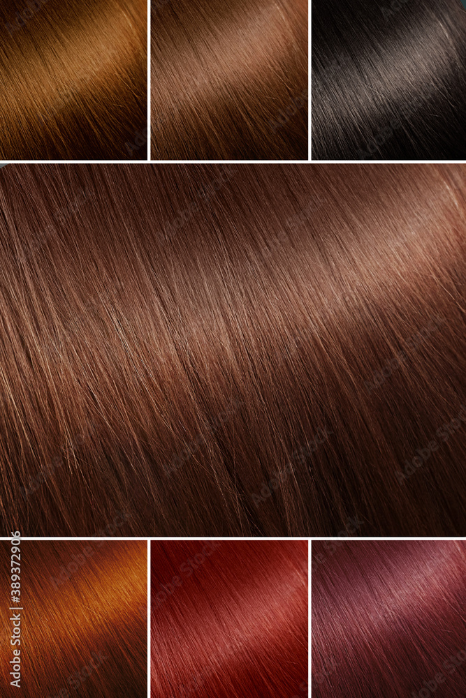 Color chart for tints. Hair color palette with a wide range of swatches ...
