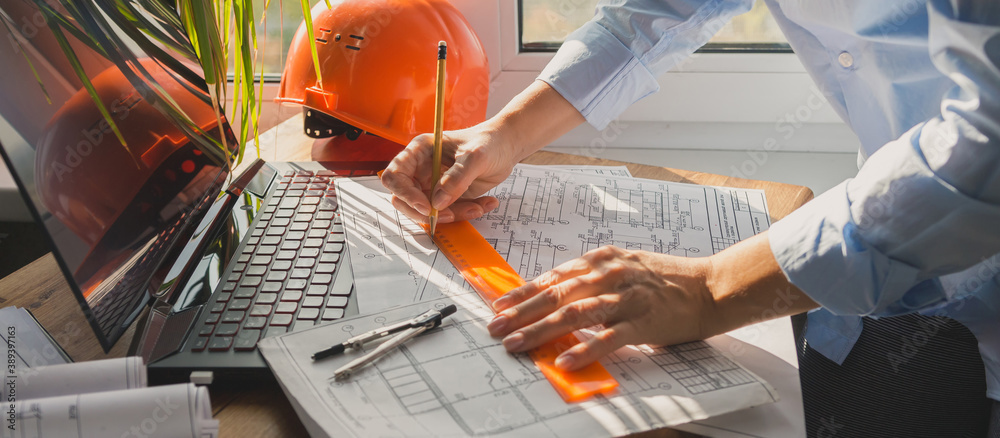 architect design working drawing sketch plans blueprints and making ...