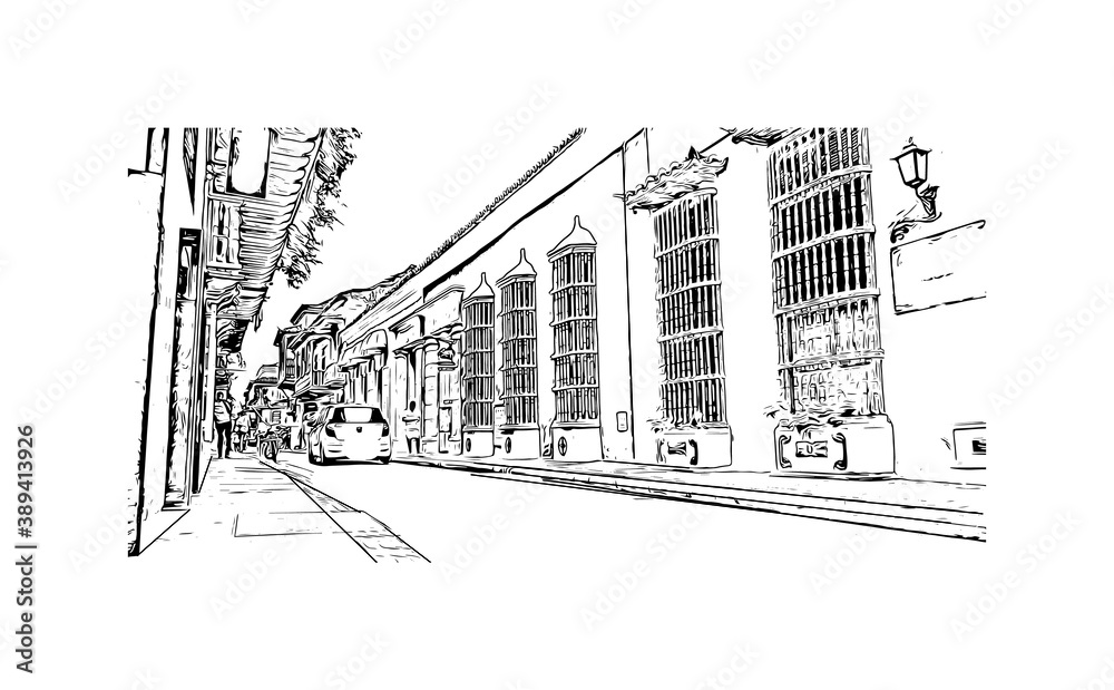 Building view with landmark of Cartagena is a port city on Colombia’s ...