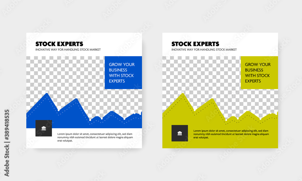 Social media templates for stock business, finance and investment ...