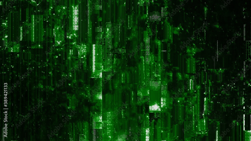 Psychedelic green looped HUD interface with abstract and trippy digital ...