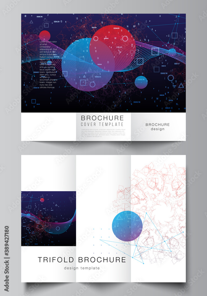Vector layouts of covers templates for trifold brochure, flyer layout ...