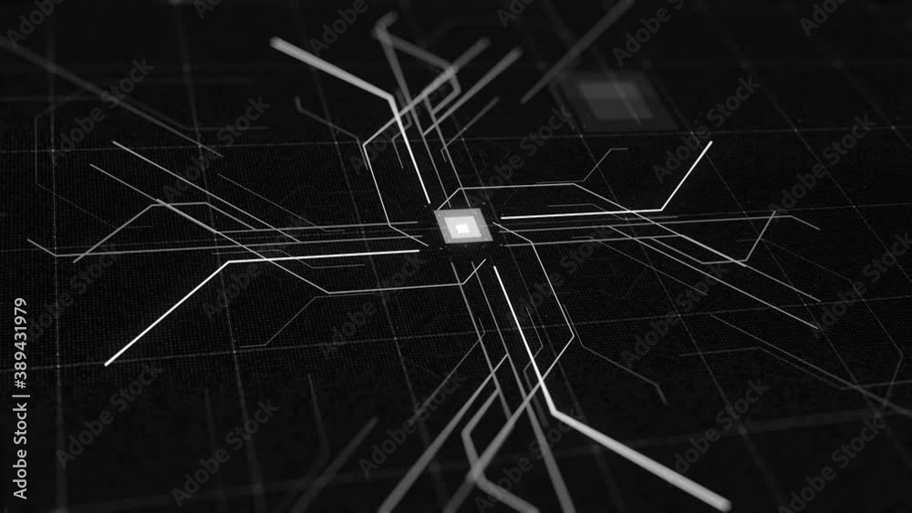 Computer diagram of moving networks of Internet. Animation. Centralized ...