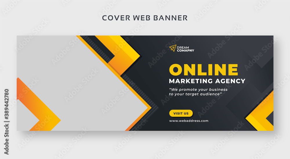 Corporate abstract facebook cover or web banner template Stock Vector ...