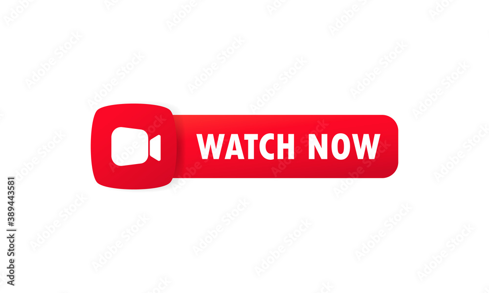 Watch now button. Button for web site, ui, media player, banner and app ...