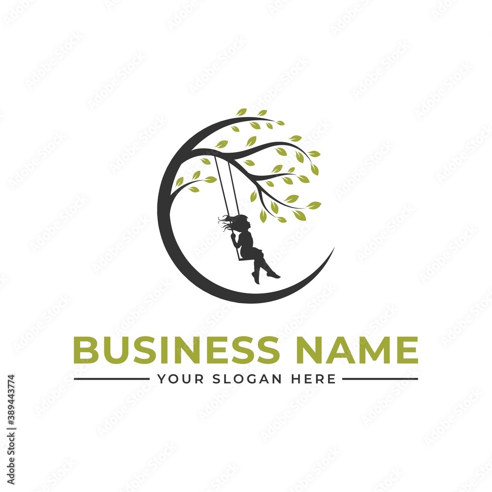 Child care.Tree logo.Modern design.Vector illustration concept. tree ...