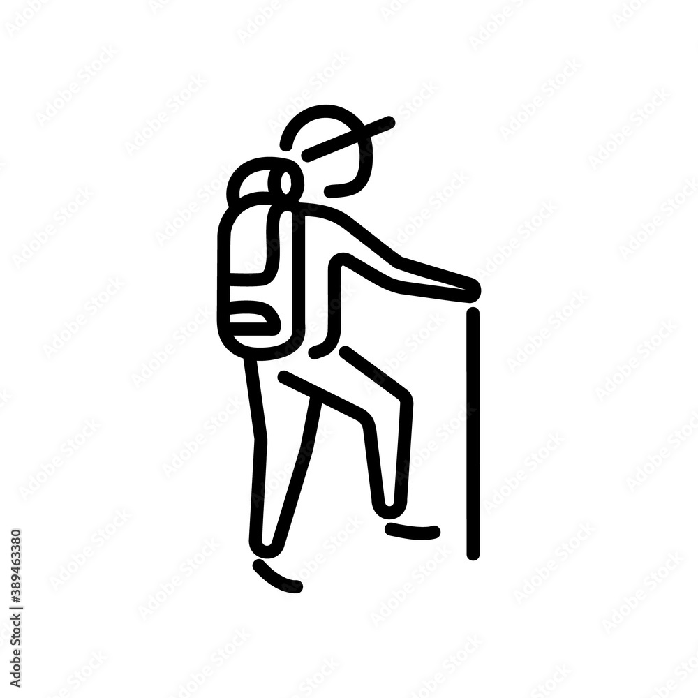 hiking icon isolated on white background from outdoor collection ...