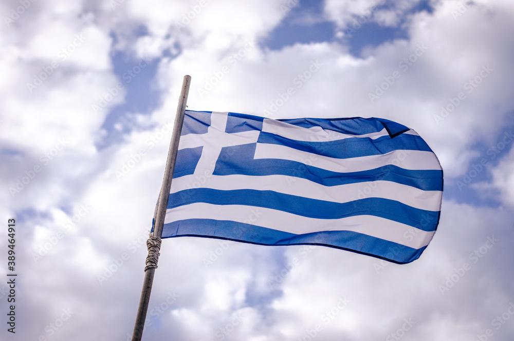 Greek flag Stock Photo | Adobe Stock