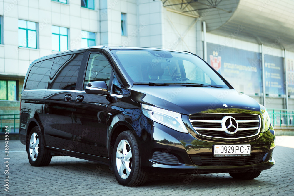 Belarus, Brest - June 03, 2019: Mercedes-Benz V-class, front view ...