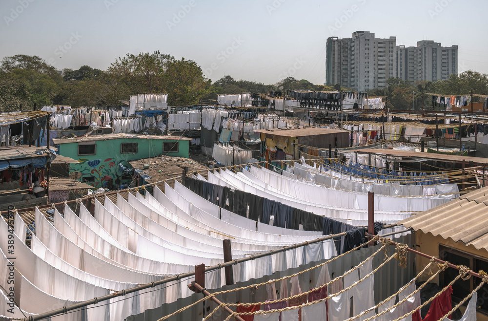 Dhobi Ghat at the very south of Colaba in Mumbai is the largest open ...
