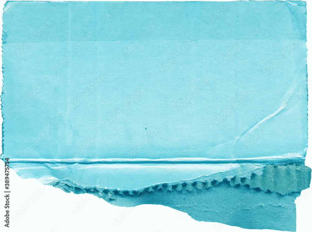 Close up of a blue vintage torn sheet of carton. Cardboard paper ...