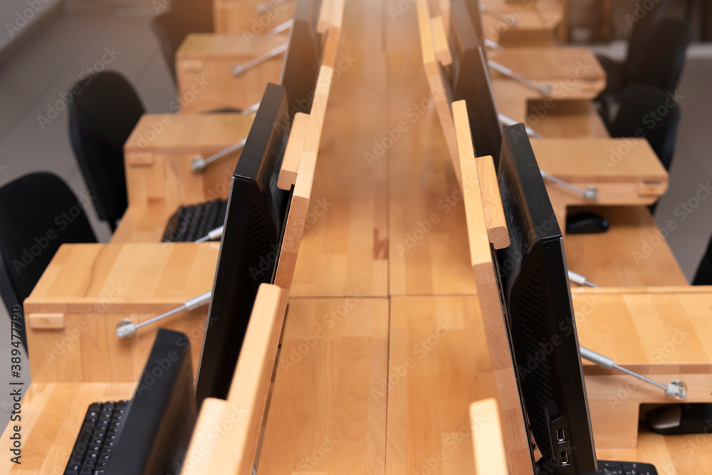 High school computer lab classroom is still empty after months of no ...