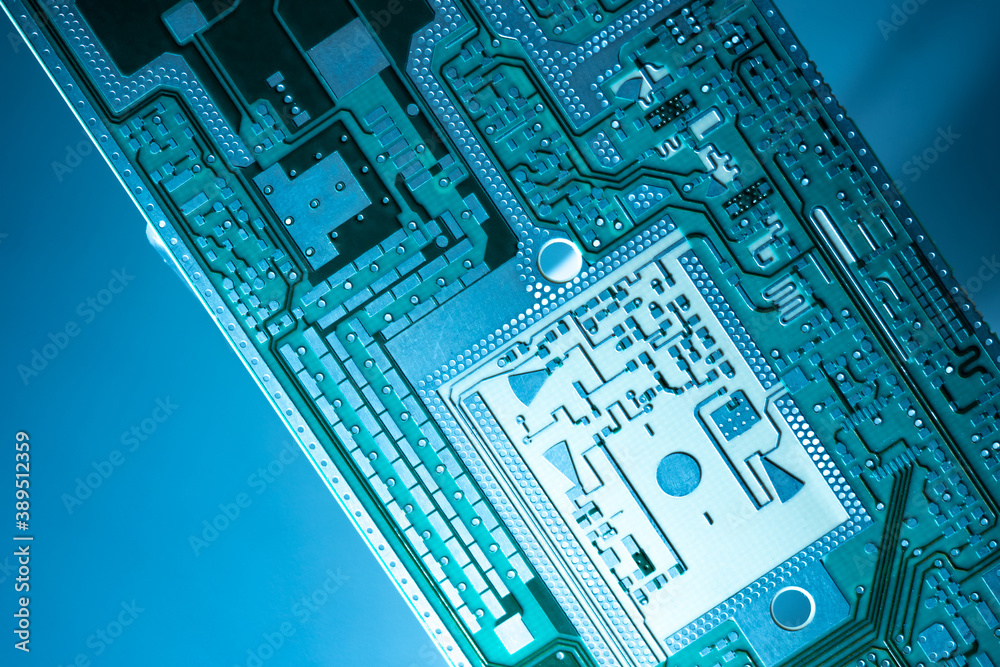 PCB background. Circuit board close-up. Concept - pcb design ...
