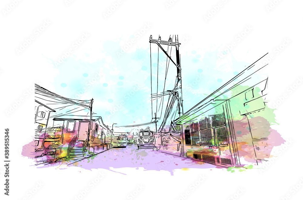 Grafika wektorowa Stock: Building view with landmark of Cavite is a ...