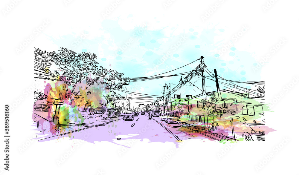 Vetor de Building view with landmark of Cavite is a province in the ...