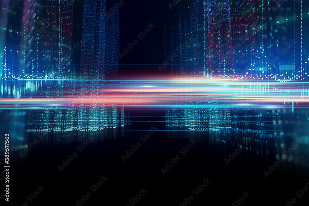 Light speed zoom travel in Deep space background 3d illustration. Stock ...