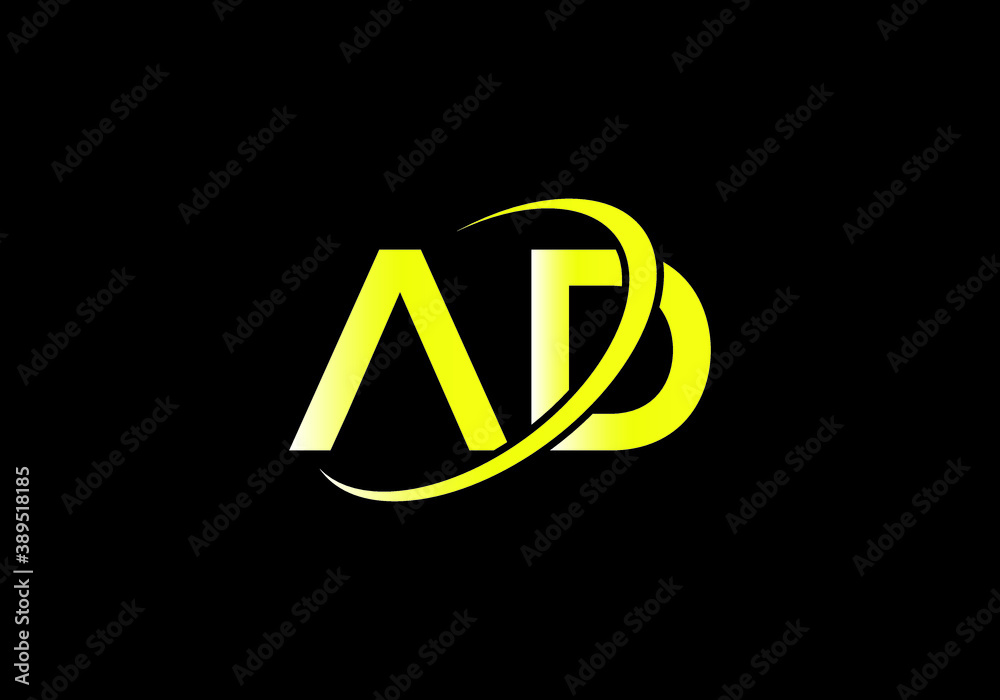 Letter A D Logo Design Vector Template. AD Letter Logo Design Stock ...