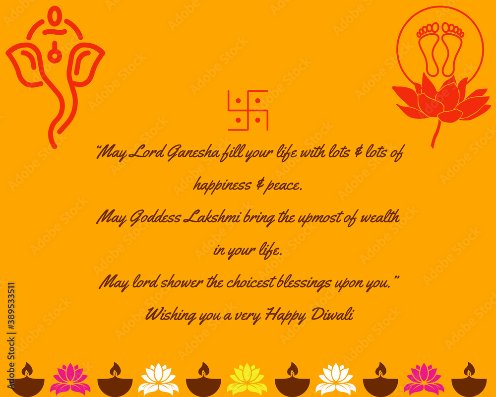 Happy Diwali wishes greeting card abstract background with text message ...