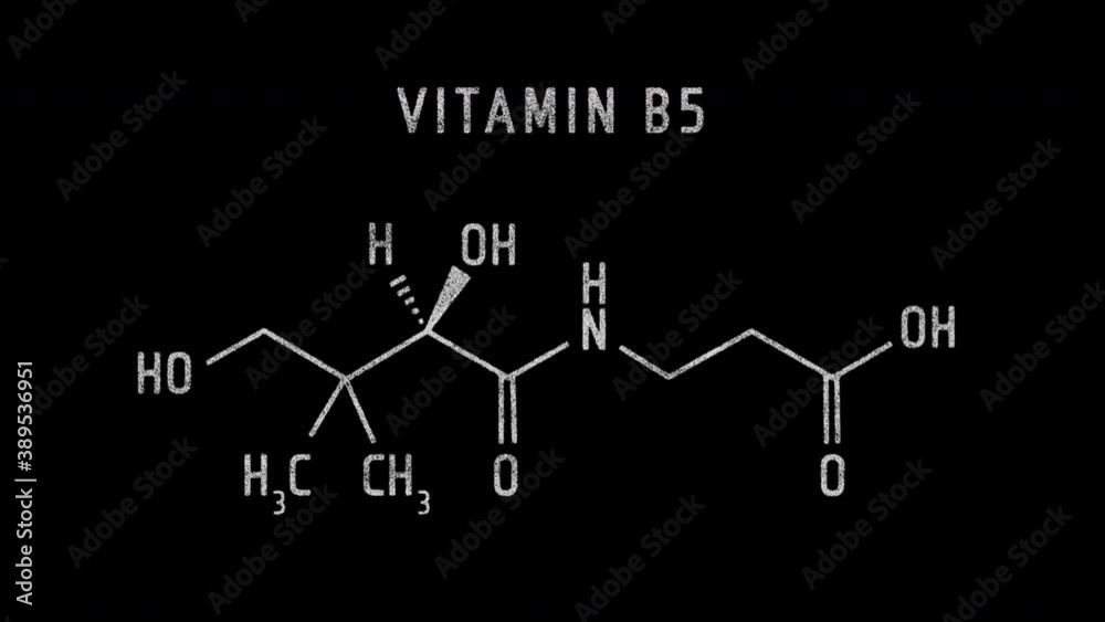 Vitamin B5 Molecular Structure Symbol Sketch or Drawing Animation on ...