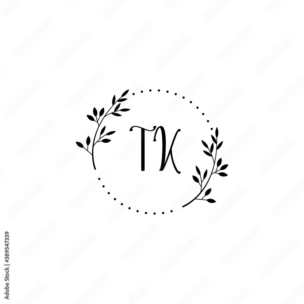 Initial TK Handwriting, Wedding Monogram Logo Design, Modern ...