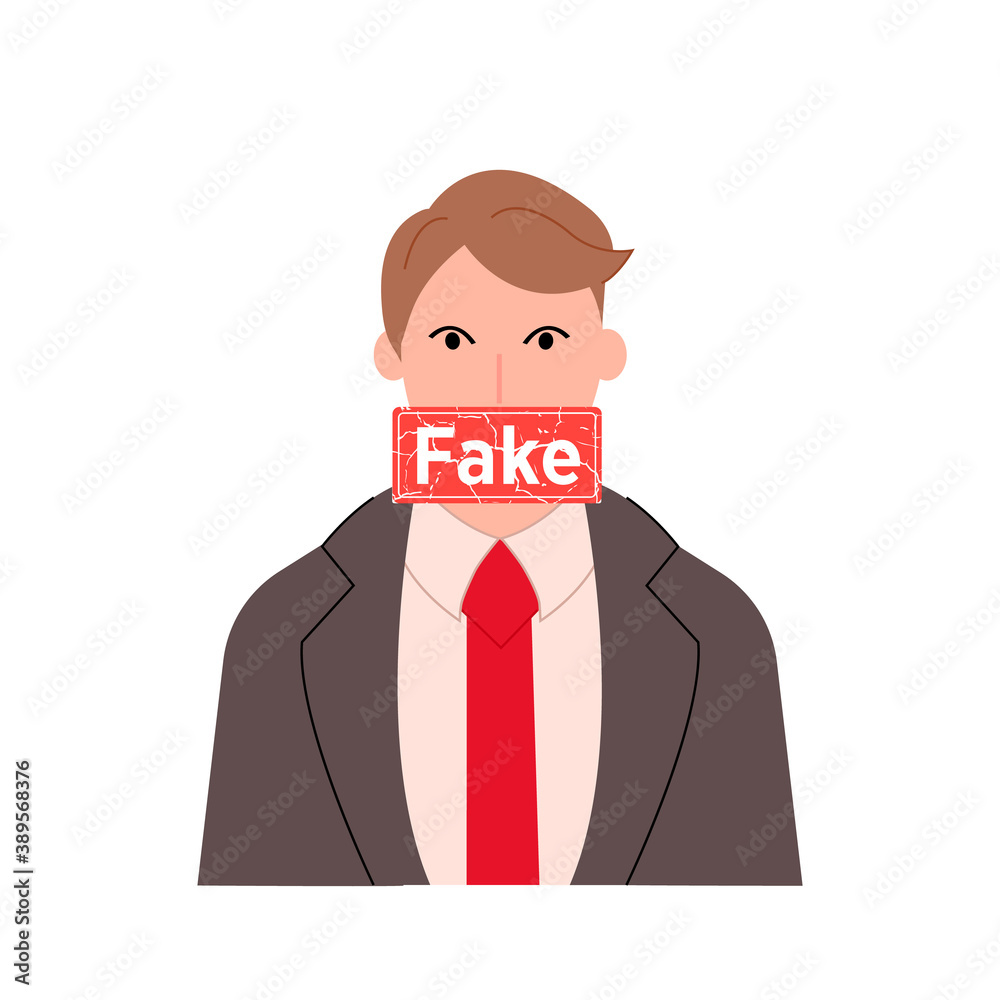 Person on white background telling lies vector illustration cartoon ...