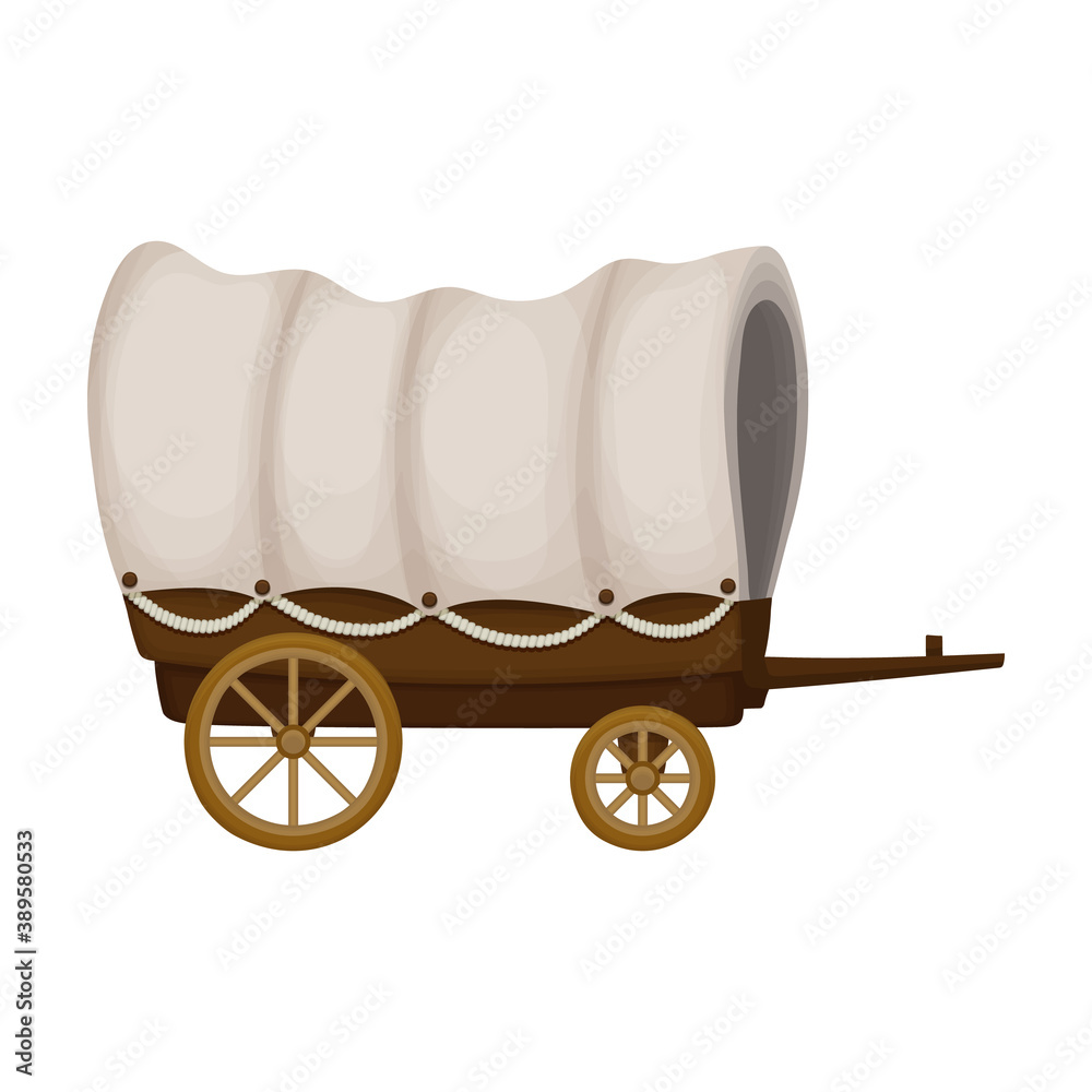 Wild west wagon cartoon vector icon.Cartoon vector illustration old ...