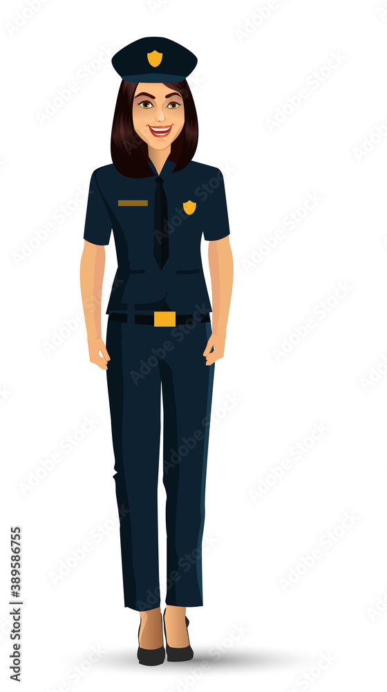 Police Woman Clipart Black And White