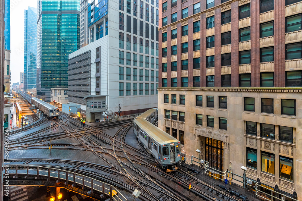 Poster The loop long circuit of elevated rail that forms the hub of the ...
